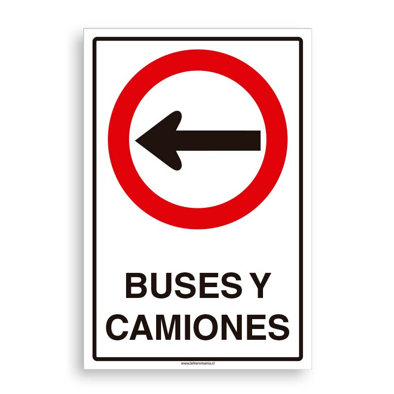 Direccion Obligada Izquierda Buses y Camiones – Señaléticas Estampa