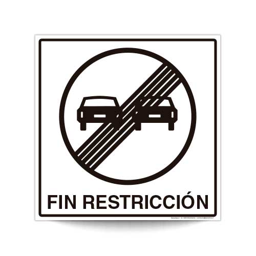 Fin Restricción No Adelantar – Señaléticas Estampa