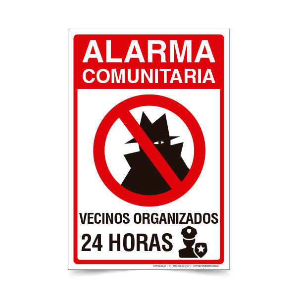 Alarma Comunitaria Vecinos Organizados – Señaléticas Estampa
