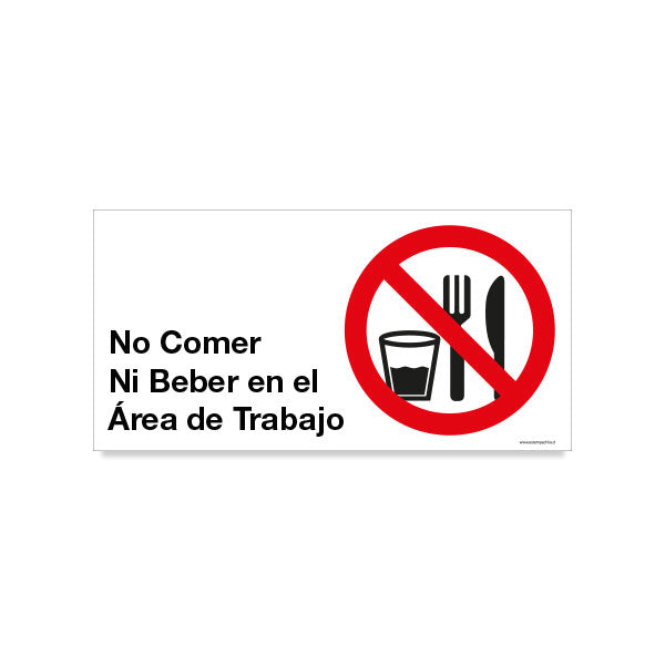No Comer ni Beber en el Área de Trabajo – Señaléticas Estampa